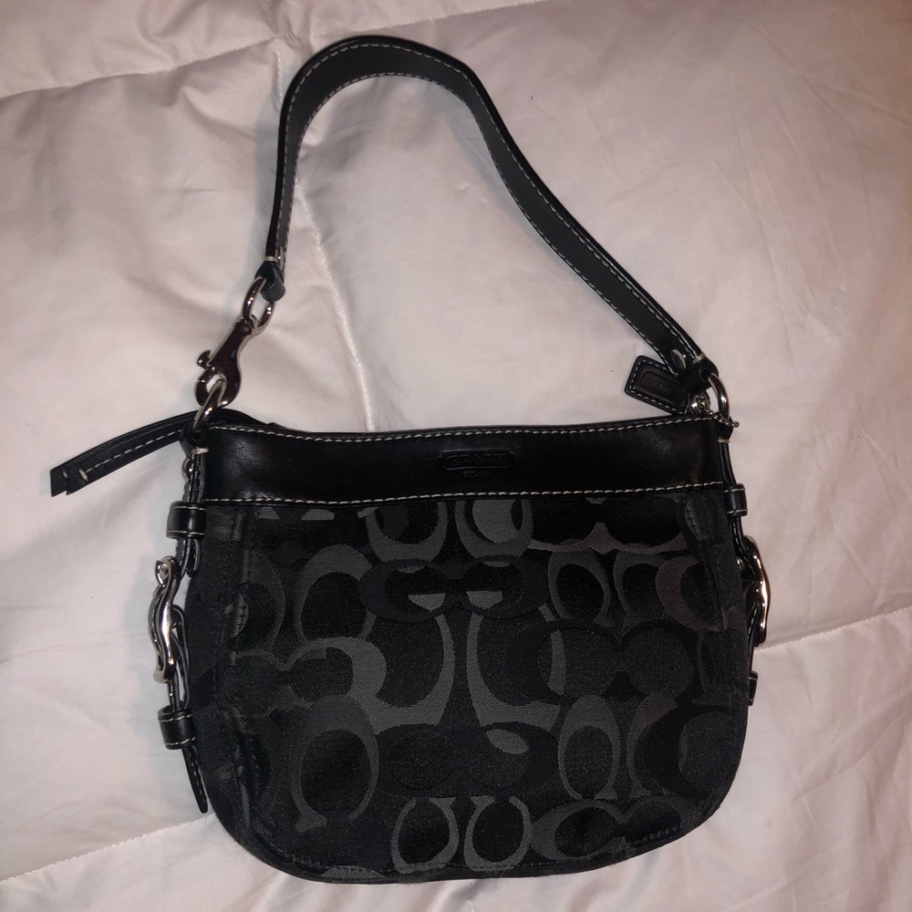 Coach Small Signature Logo Canvas Bag - Gem